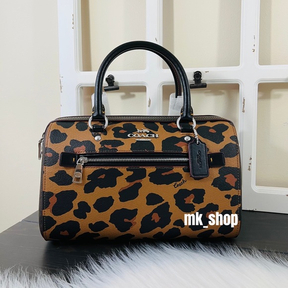 Coach | Bags | Coach Leopard Print Rowan Satchel Crossbody | Poshmark